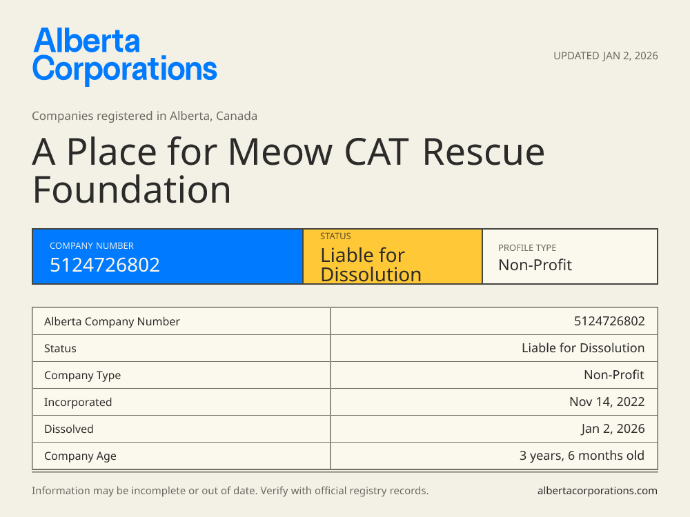 A Place For Meow Cat Rescue Foundation | Red Deer | Alberta