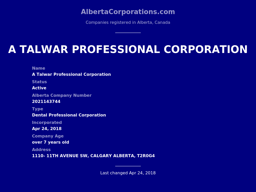 A Talwar Professional Corporation | Calgary | Alberta