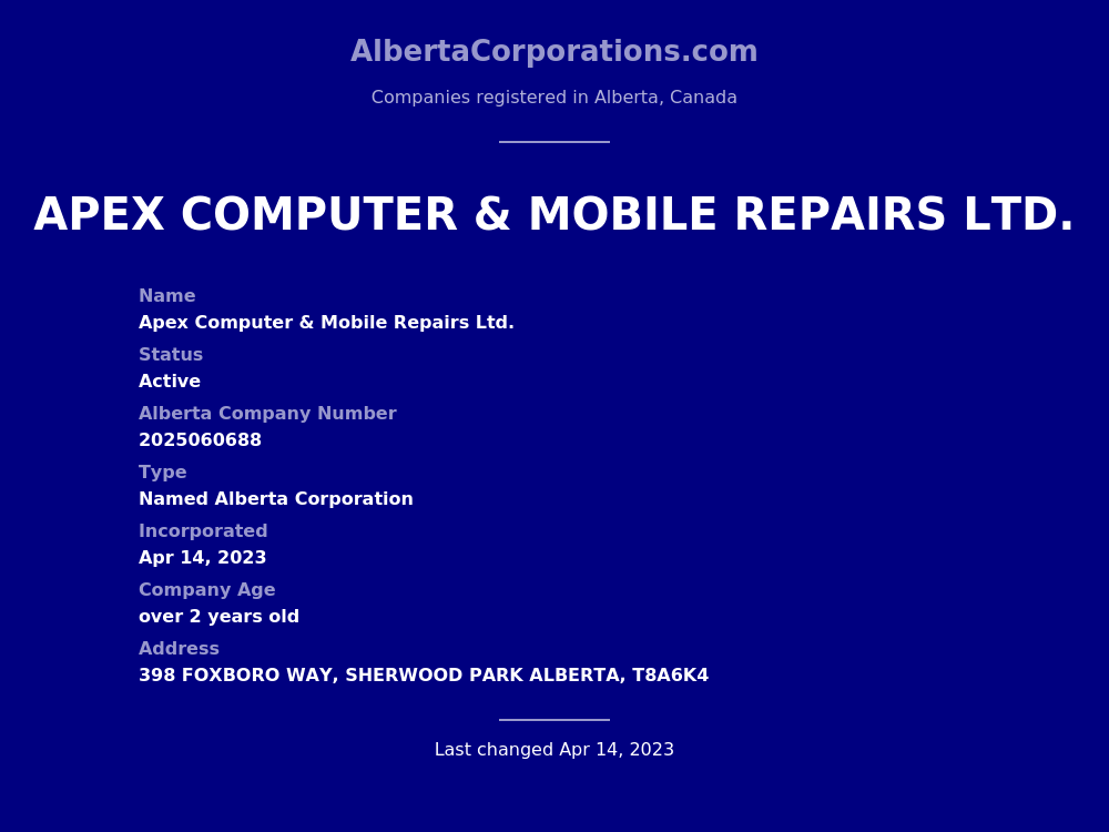 Apex Computer & Mobile Repairs Ltd. | Alberta