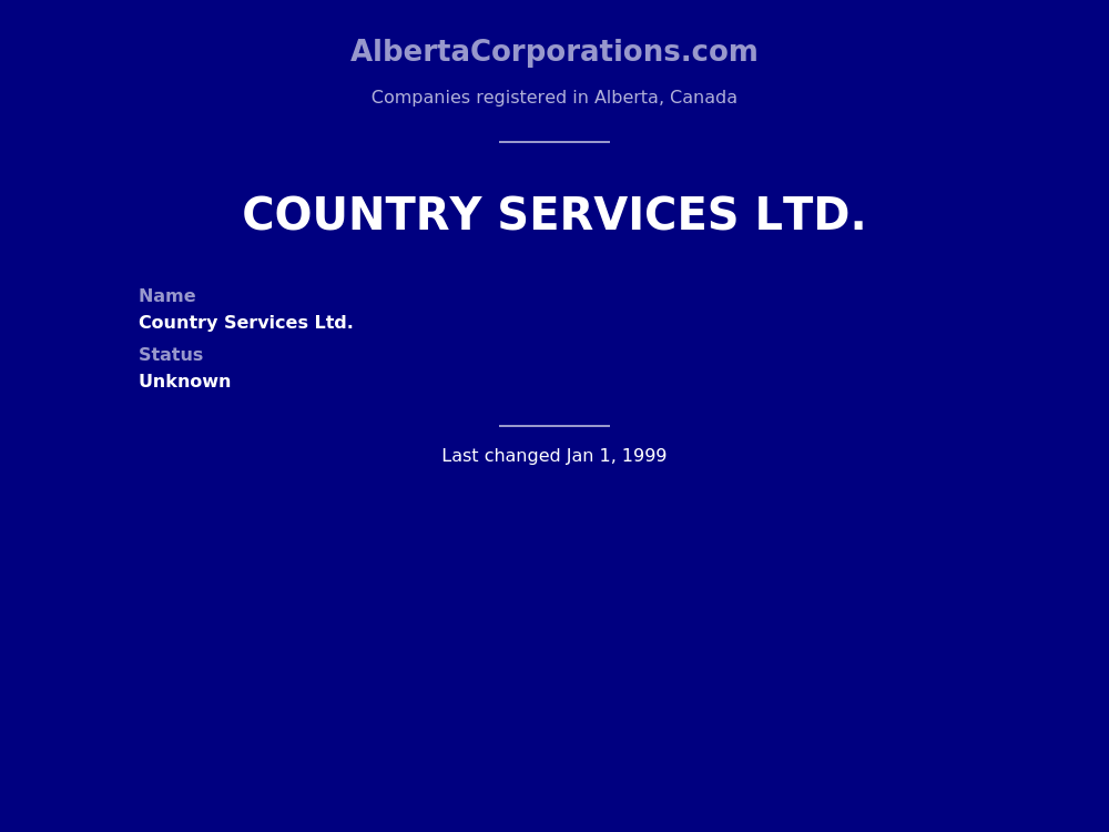Country Services Ltd. - | Alberta Corporations