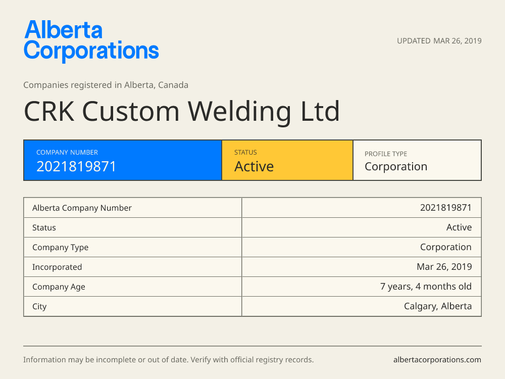 Crk Custom Welding Ltd. | Calgary | Alberta