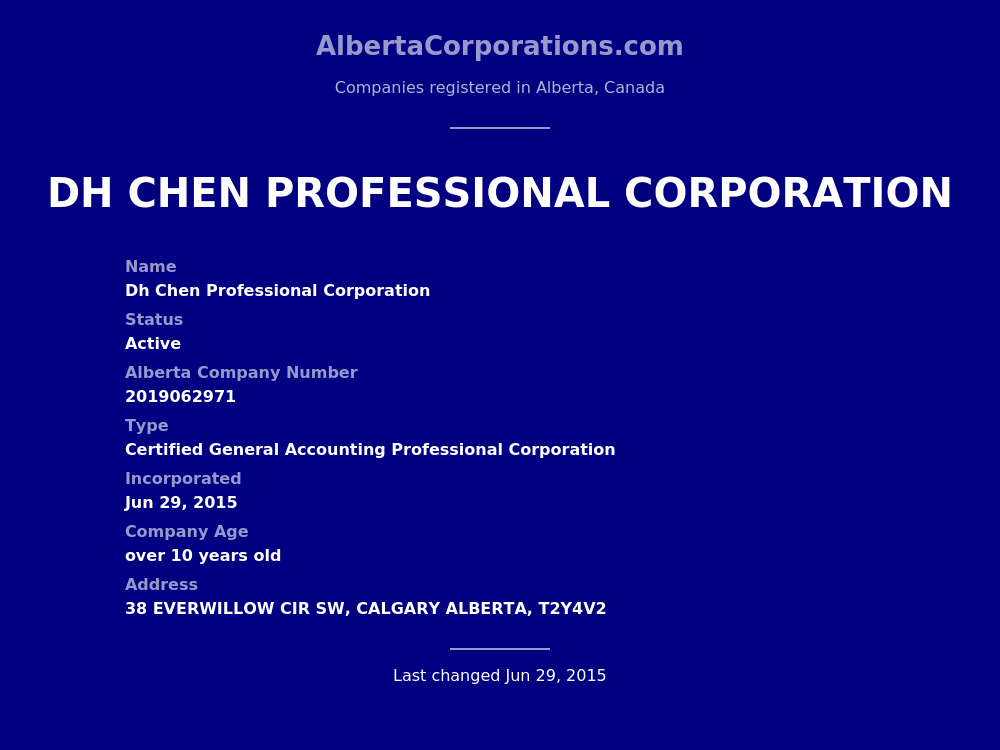 Dh Chen Professional Corporation | Calgary | Alberta