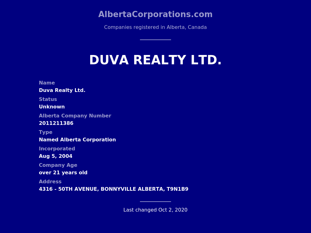Duva Realty Ltd. | Bonnyville | Alberta