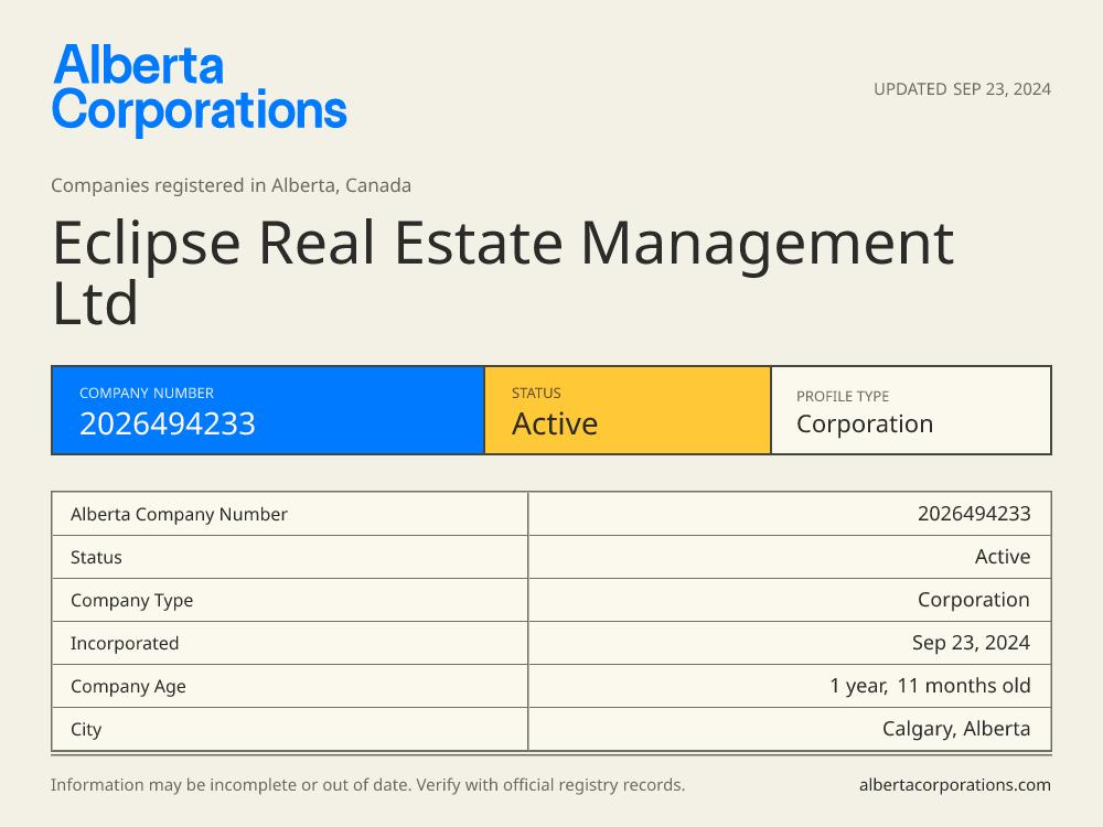 Eclipse Real Estate Management Ltd. | Alberta