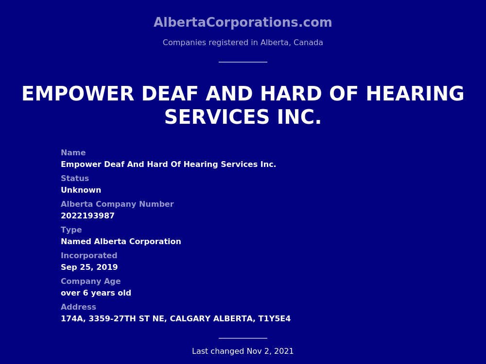 Empower Deaf And Hard Of Hearing Services Inc. | Alberta