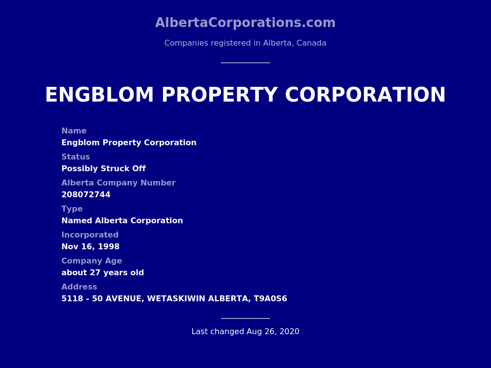 Engblom Property Corporation | Wetaskiwin | Alberta