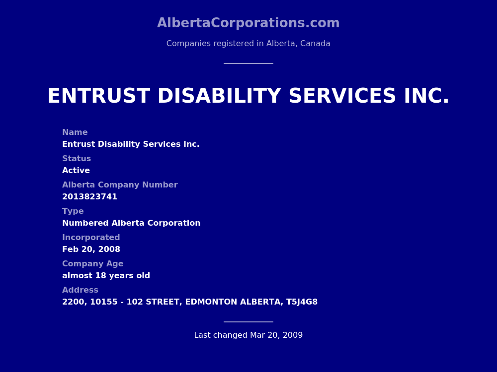 Entrust Disability Services Inc. | Edmonton | Alberta