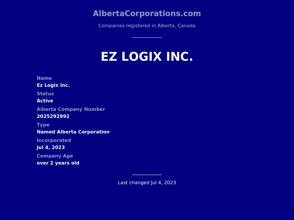 Ez Logix Inc. | Alberta