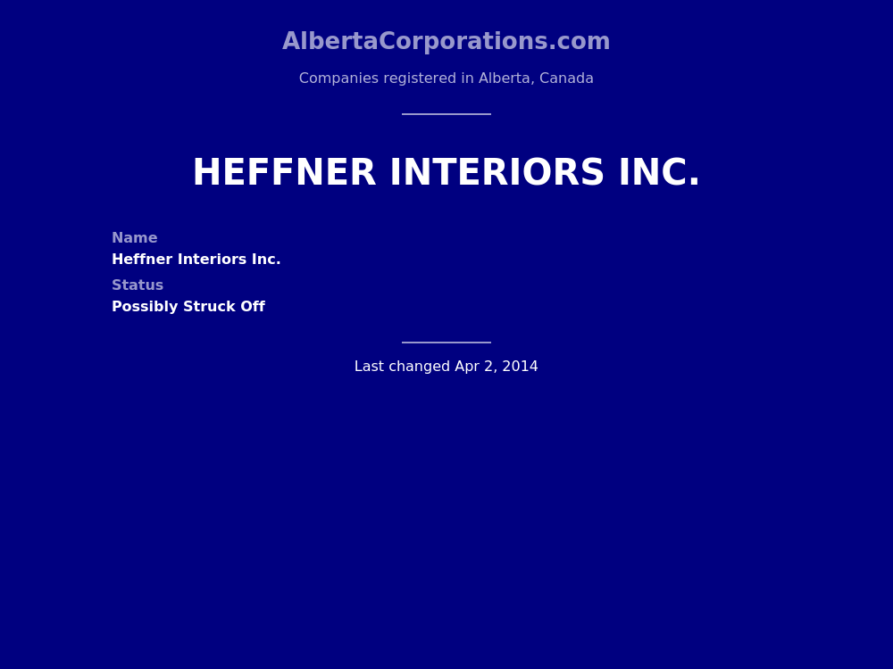 Heffner Interiors Inc. | Alberta