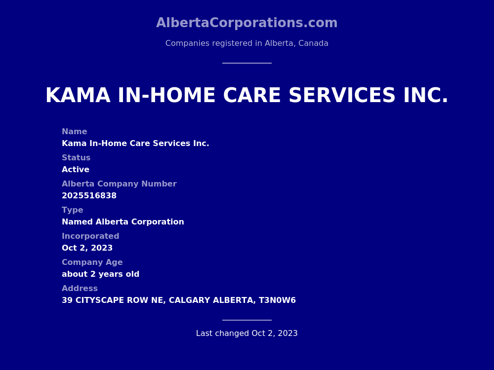 Kama In-Home Care Services Inc. | Calgary | Alberta