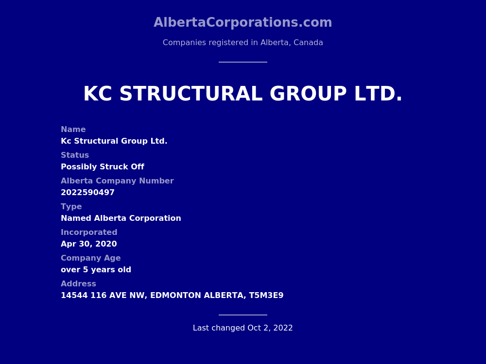 Kc Structural Group Ltd. | Edmonton | Alberta