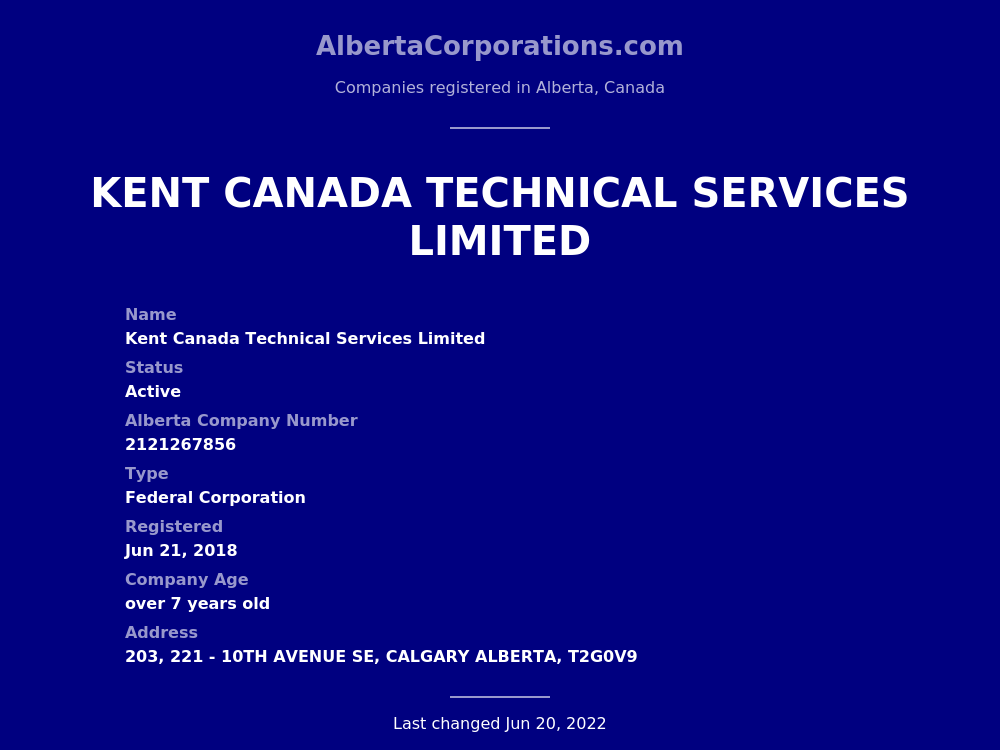 Kent Canada Technical Services Limited | Calgary | Alberta