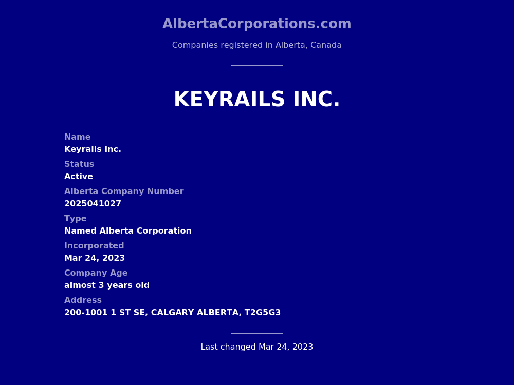 Keyrails Inc. | Calgary | Alberta
