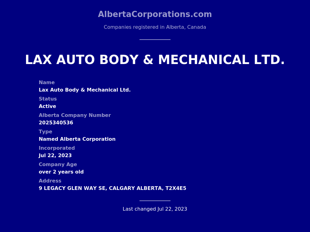Lax Auto Body & Mechanical Ltd. | Calgary | Alberta
