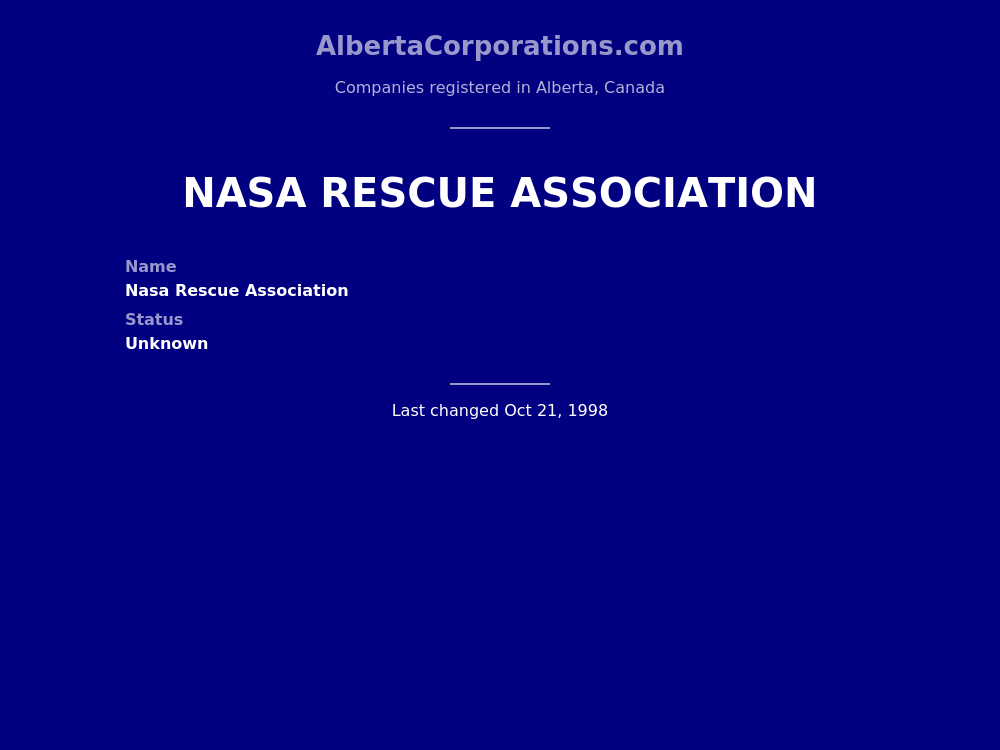 Nasa Rescue Association | Alberta