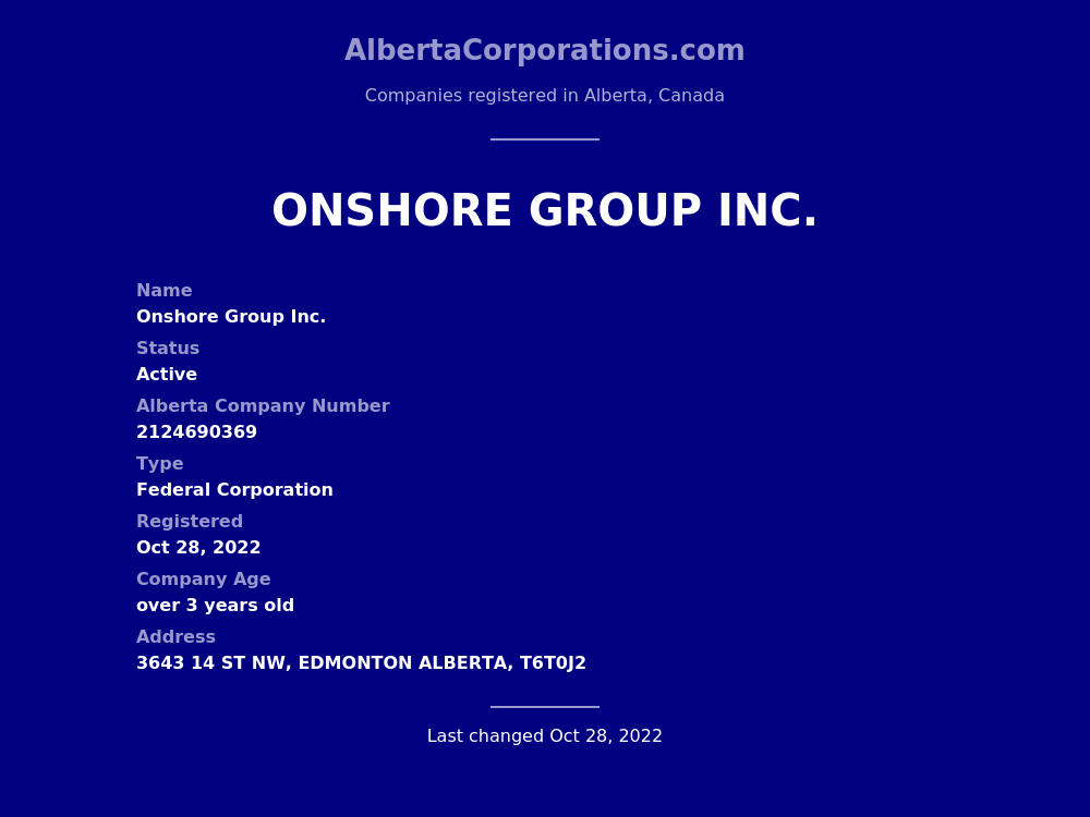 Onshore Group Inc. | Edmonton | Alberta