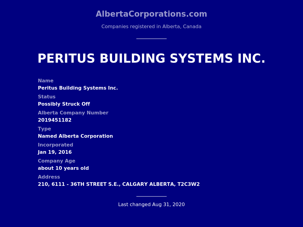 Peritus Building Systems Inc. | Calgary | Alberta