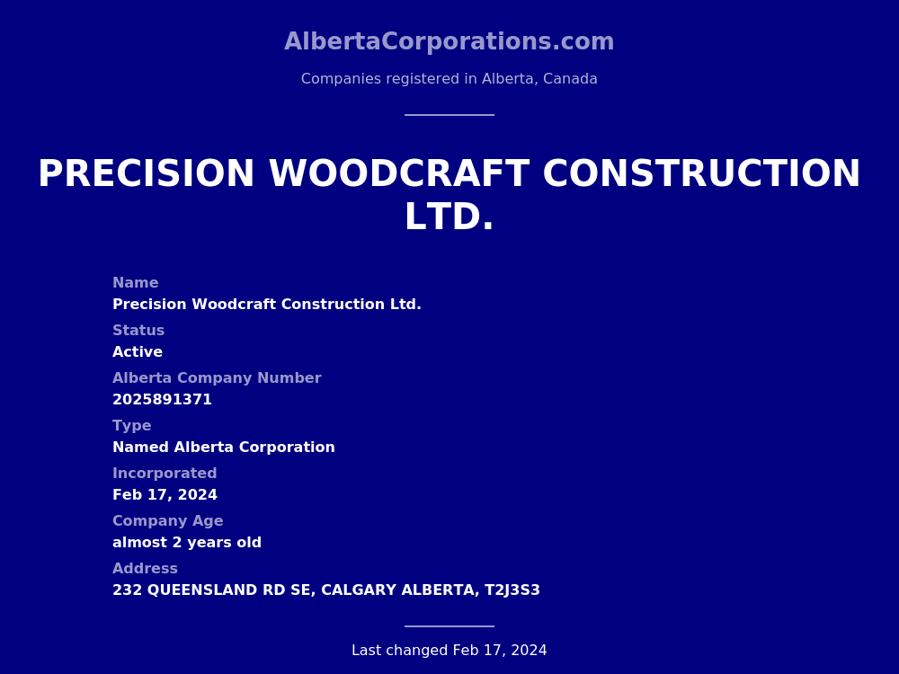 Precision Woodcraft Construction Ltd. | Calgary | Alberta