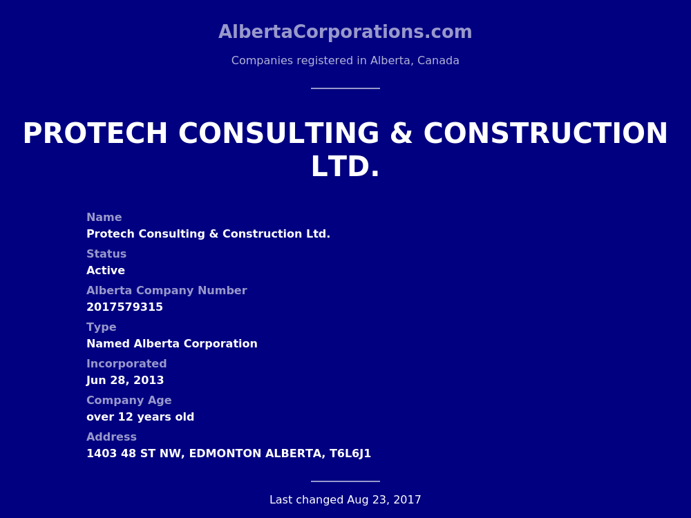 Protech Consulting & Construction Ltd. | Edmonton | Alberta