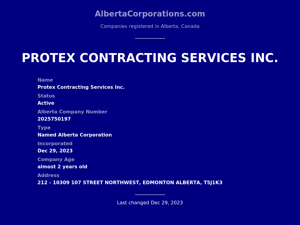 Protex Contracting Services Inc. | Edmonton | Alberta