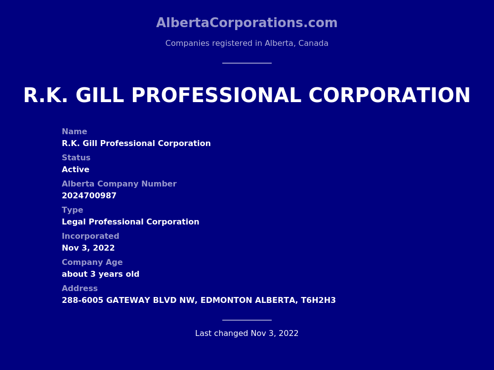R.K. Gill Professional Corporation | Edmonton | Alberta