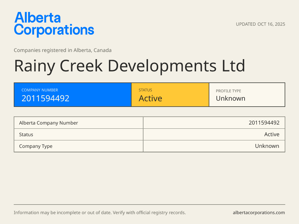Rainy Creek Developments Ltd. | Sylvan Lake | Alberta