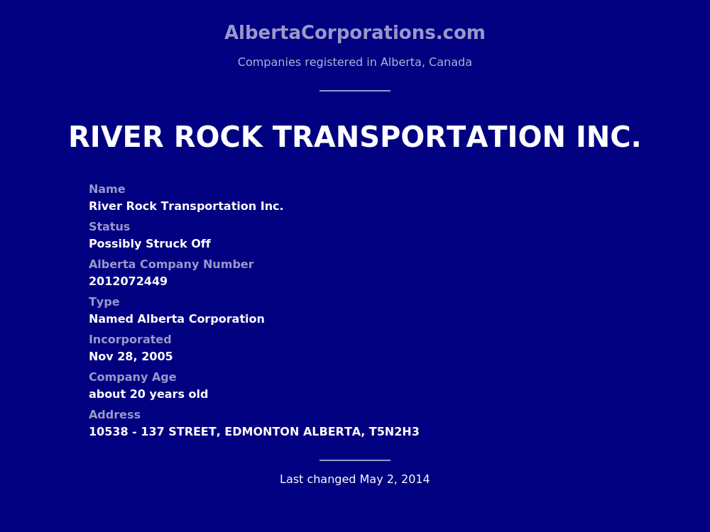 River Rock Transportation Inc. | Edmonton | Alberta