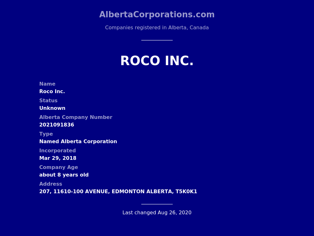 Roco Inc. | Edmonton | Alberta