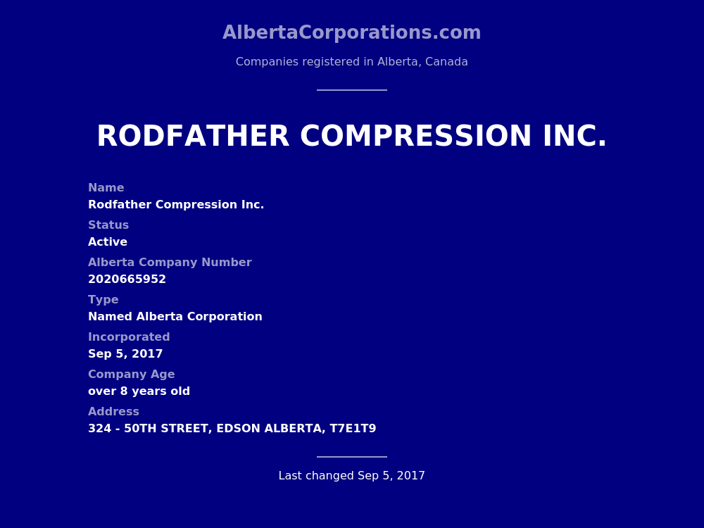 Rodfather Compression Inc. | Edson | Alberta