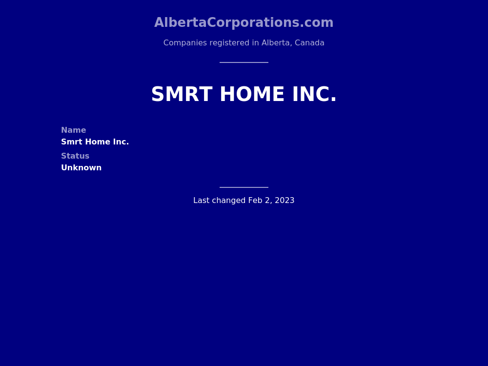 Smrt Home Inc. | Alberta