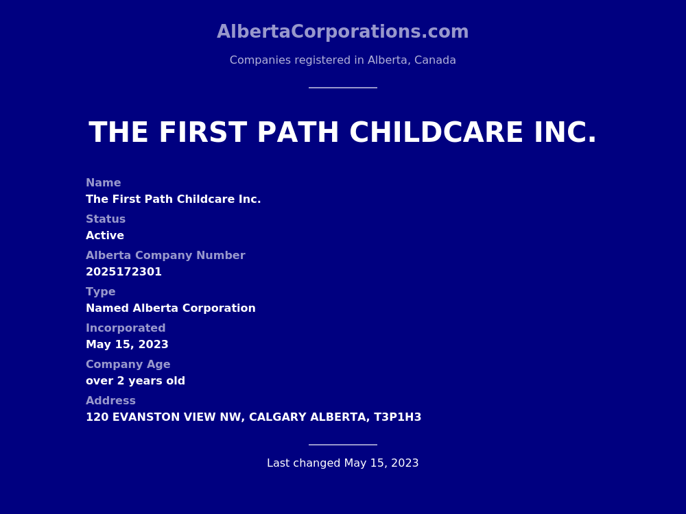 The First Path Childcare Inc. | Calgary | Alberta
