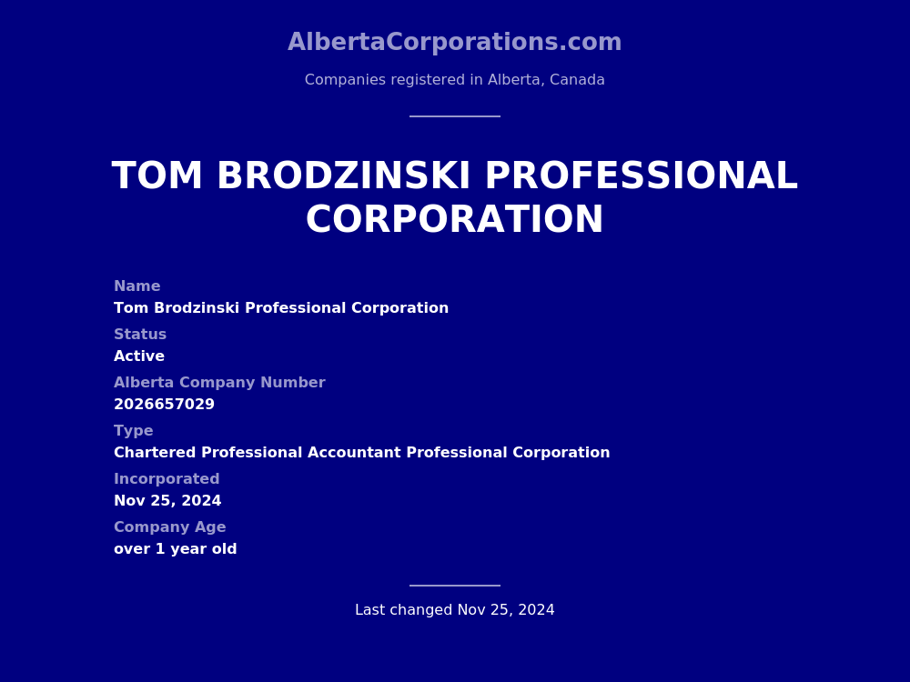 Tom Brodzinski Professional Corporation | Alberta