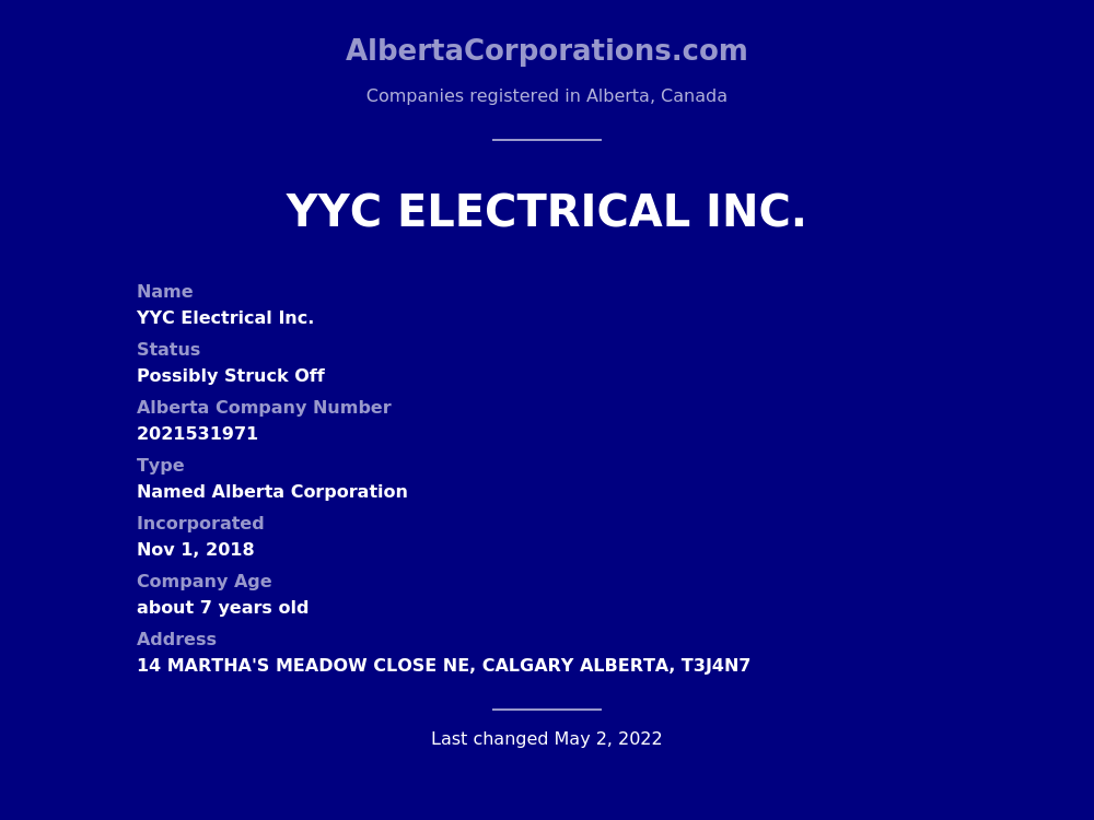 YYC Electrical Inc. | Calgary | Alberta